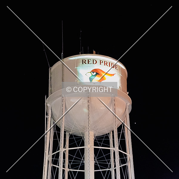 Red Pride Water Tower Photo 228-225-360 - Stock Image - SKYDB